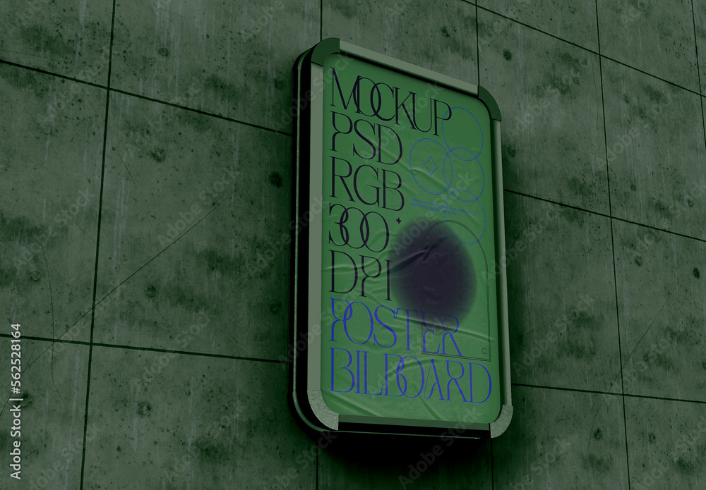 3d Outdoor Poster on Building Exterior Mockup Stock Template | Adobe Stock