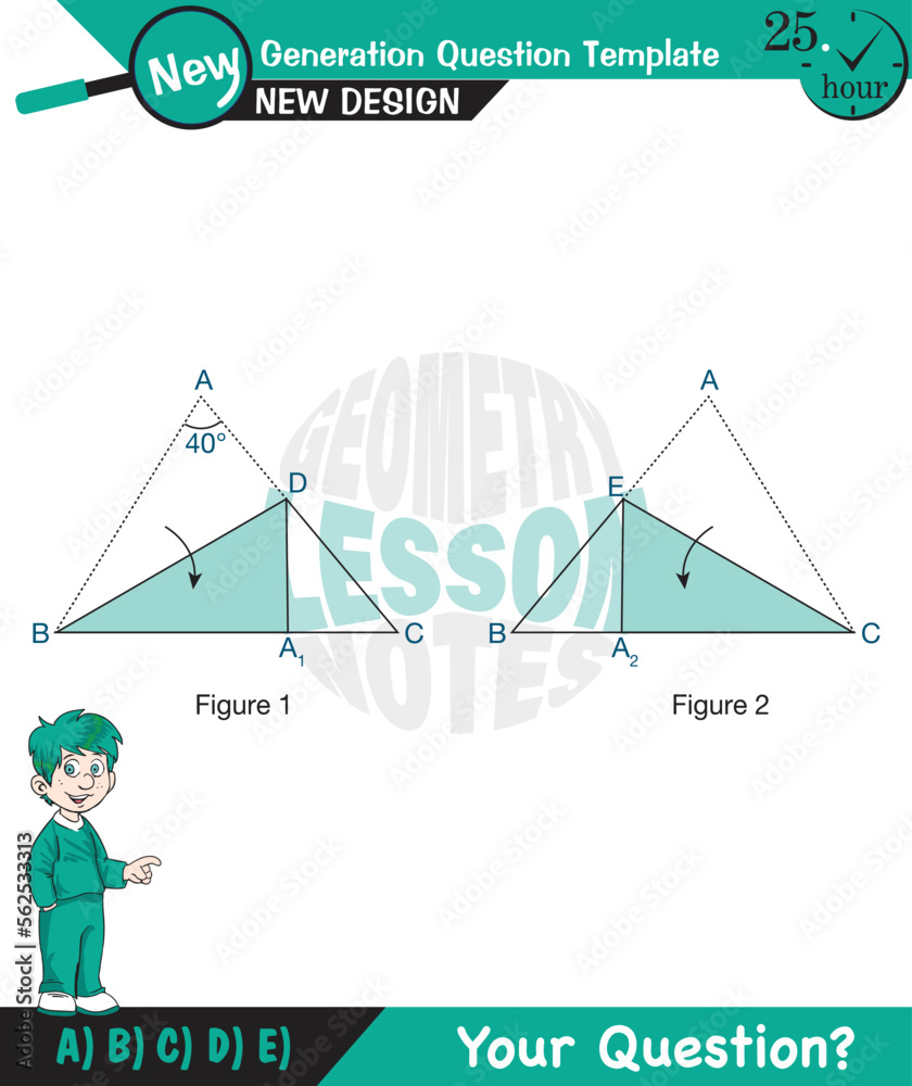 Geometry, angles in triangles, special triangles, educational models ...