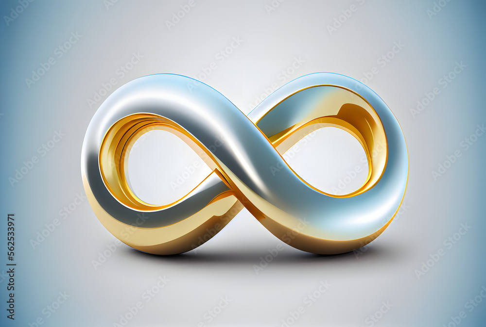 gold and silver infinity symbol, generative ai Stock Illustration ...