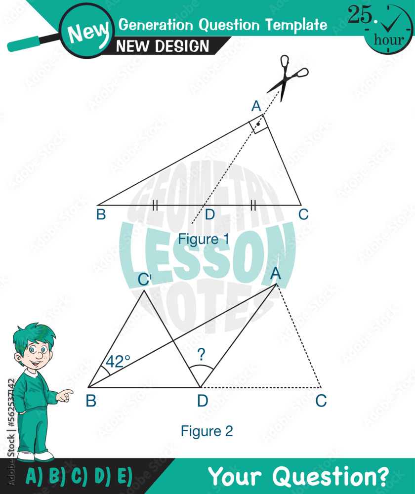 Geometry, angles in triangles, special triangles, educational models ...