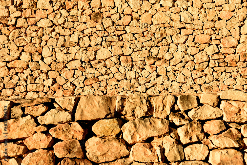 Stone wall, background, texture. Square stones in the fence. Stone ...