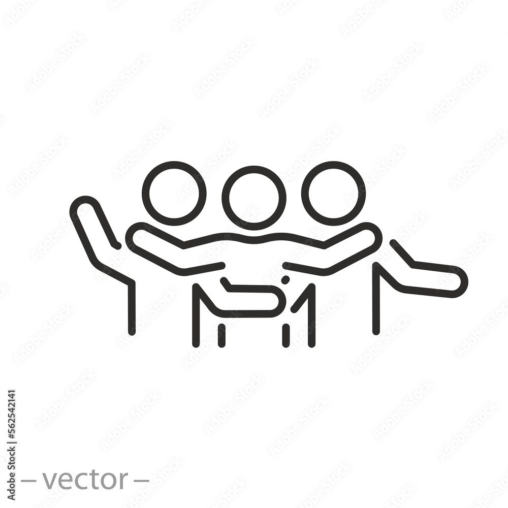 solidarity icon, community compassion, friendship or support in problem ...