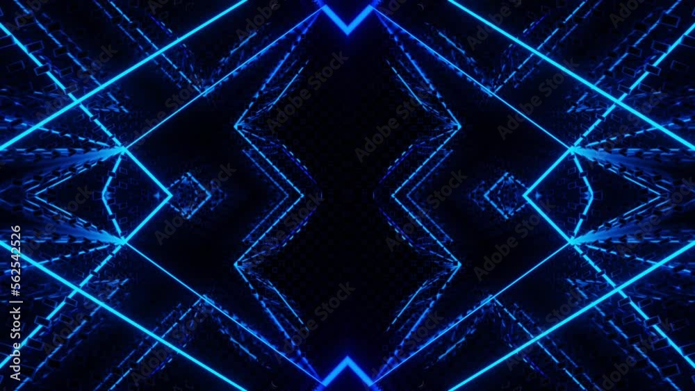 Vídeo do Stock: Vj loop neon room. Mirror room with moving neon light ...