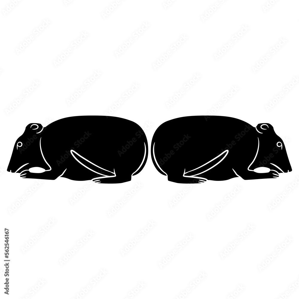 Symmetrical animal design with two stylized mice. Ancient Egyptian ...