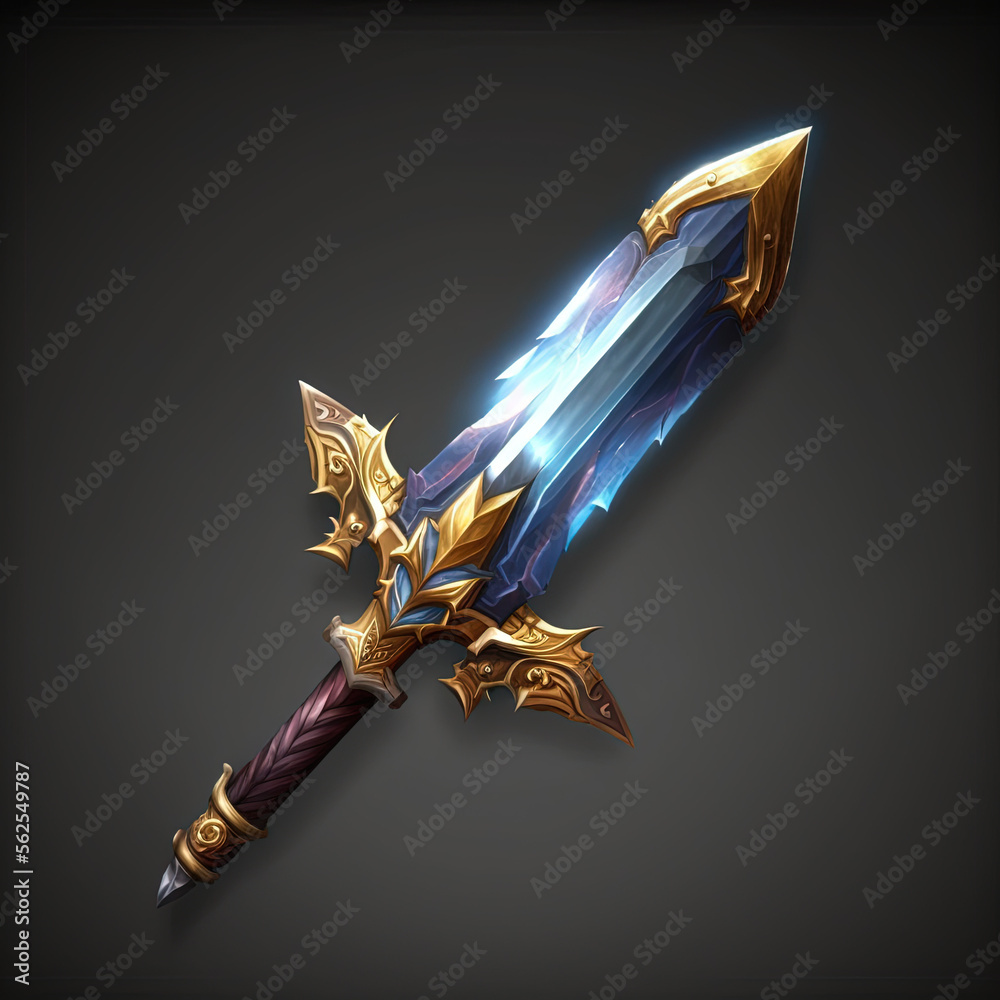 Sword icon, videogame asset Stock Illustration | Adobe Stock