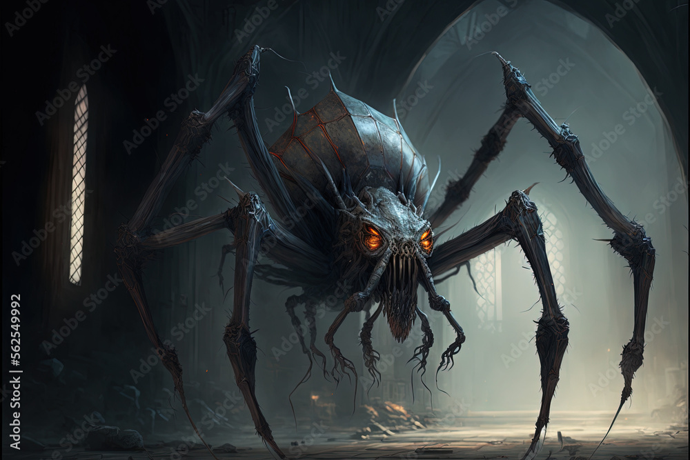 Giant spider. Role-playing game illustration. Generative AI. Stock Illustration | Adobe Stock
