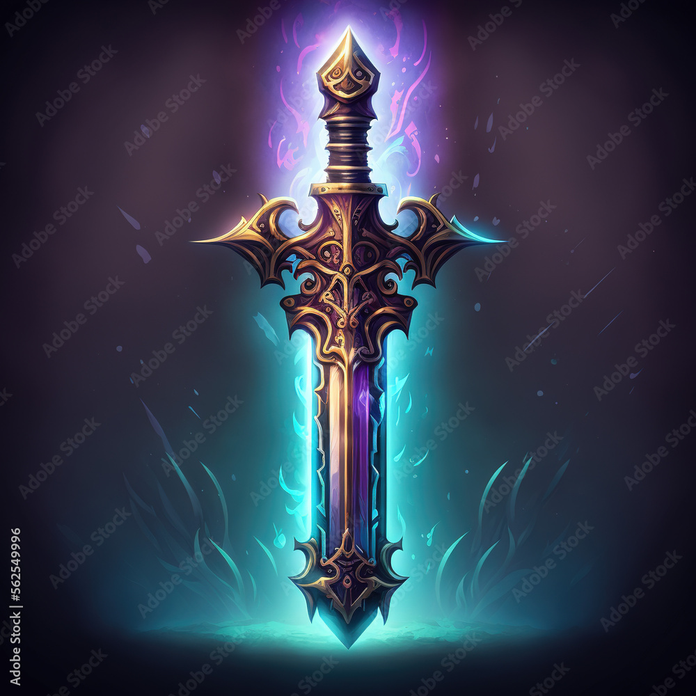 Cursed sword icon, videogame asset Stock Illustration | Adobe Stock