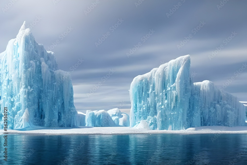 Artificial Frost: An AI Generated Ice Landscape Illustration Stock ...
