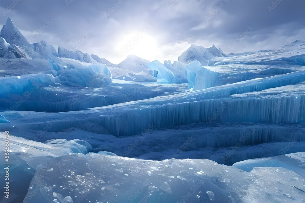 Artificial Frost: An AI Generated Ice Landscape Illustration Stock ...