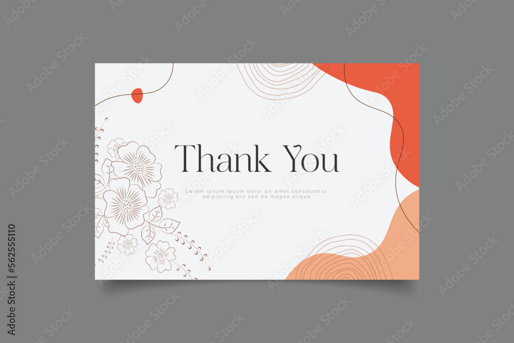 thank you card template design Stock Vector | Adobe Stock