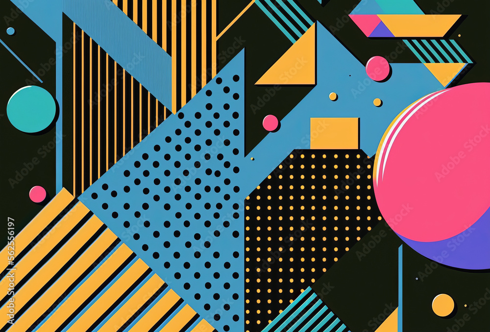 ภาพประกอบสต็อก Retro 1980s or 90s trendy background pattern. Generative ai ภาพ | Adobe Stock