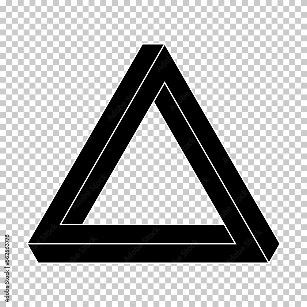 Penrose triangle icon isolated on transparent background, vector illustration. Stock Vector ...