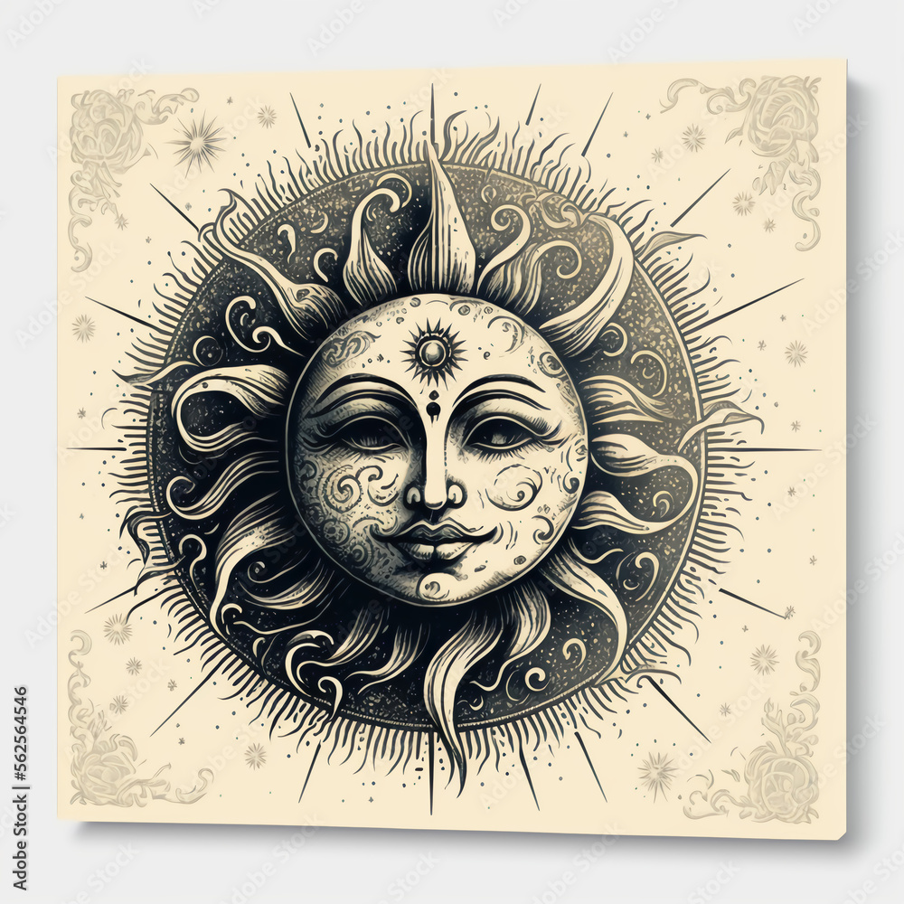 Sun drawing, vector illustration, clipart. Generative AI. Stock ...