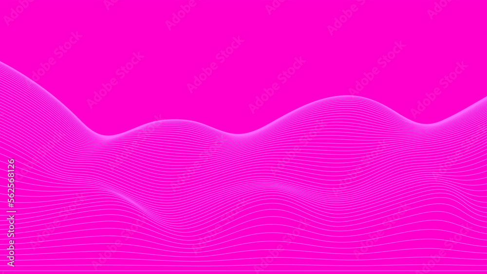 Bright Pink background Vivid Pink wave lines. Flowing waves Abstract ...