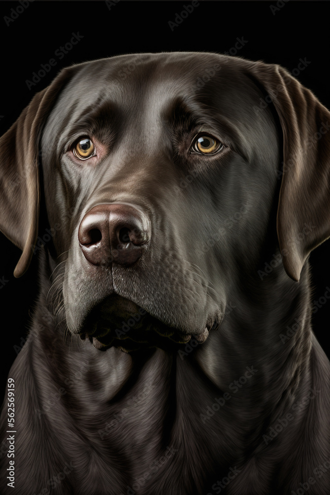 Generative AI of a labrador retriever dog illustration, realistic image ...