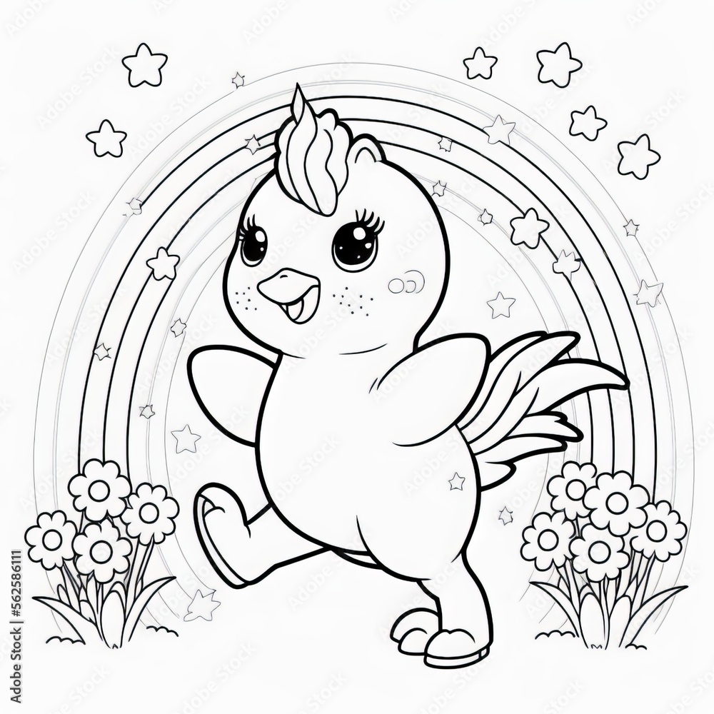 Continuous line drawing of rooster chicken animal farm Stock ...