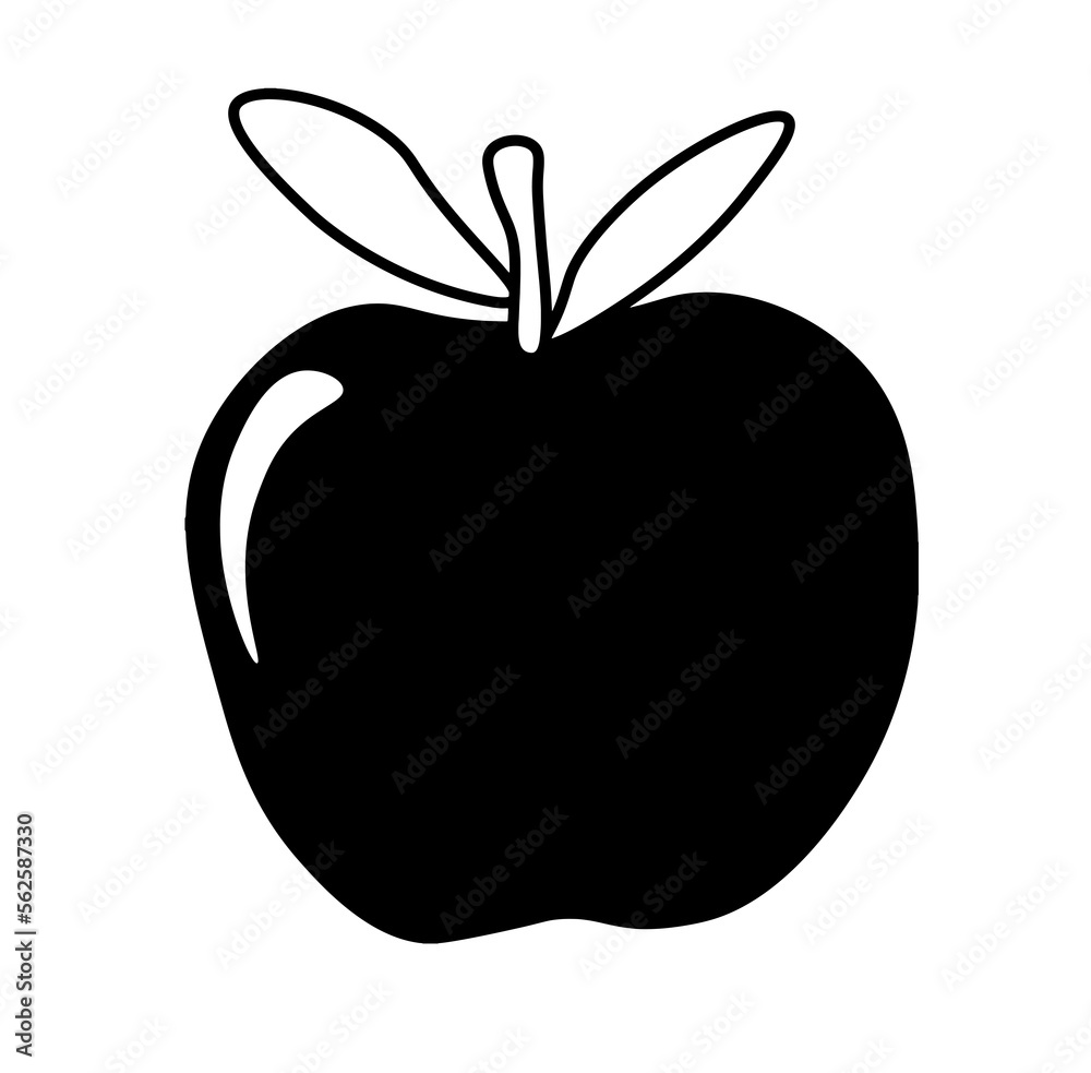 Apple simple icon. PNG illustration isolated on transparent background ...
