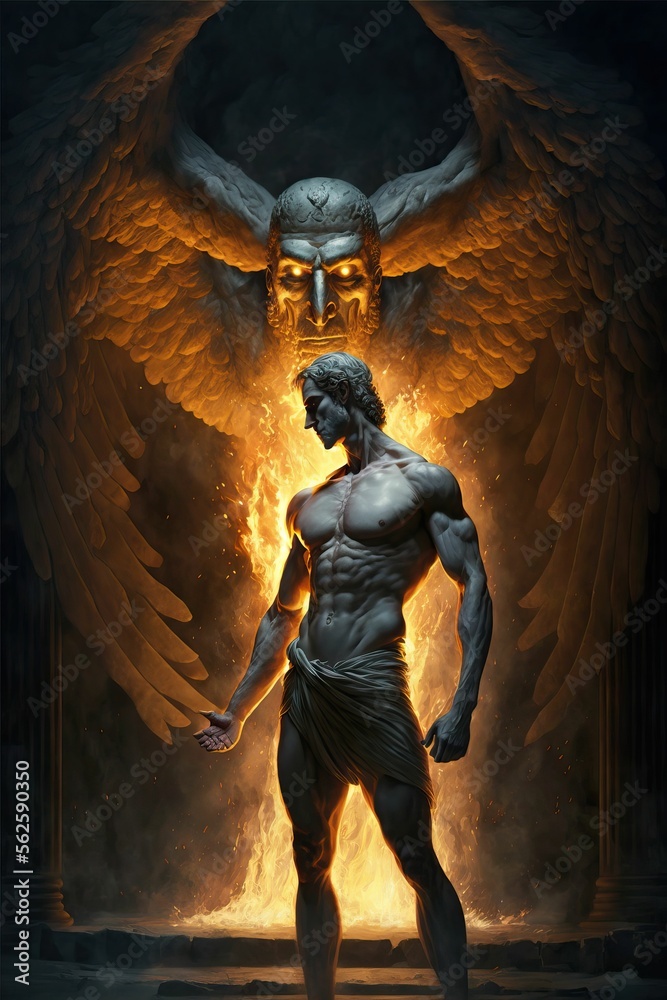 4K resolution or higher, prometheus bringing the fire to greek god ...