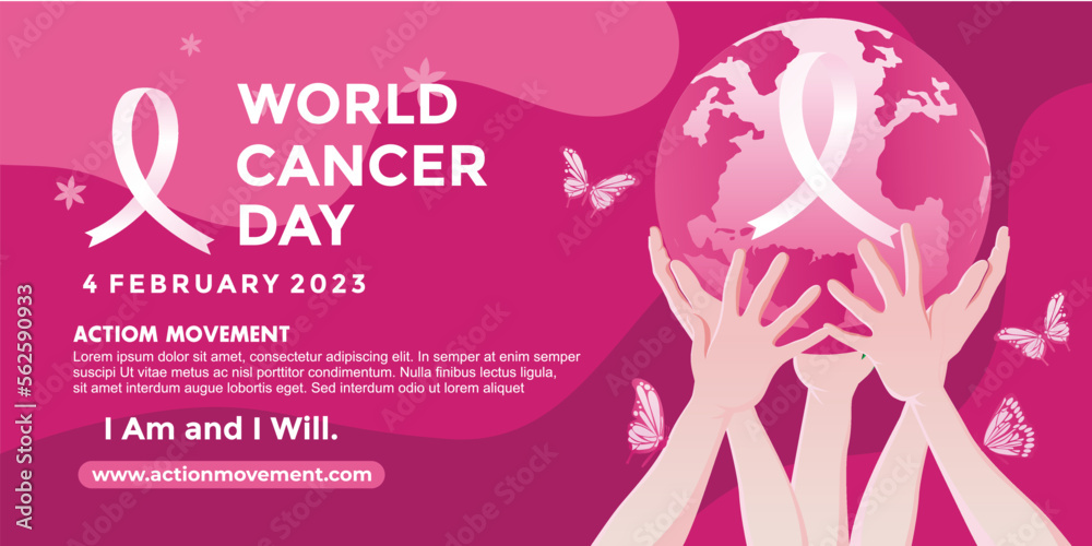 World Cancer Day Campaign logo. World Cancer Day poster or banner ...