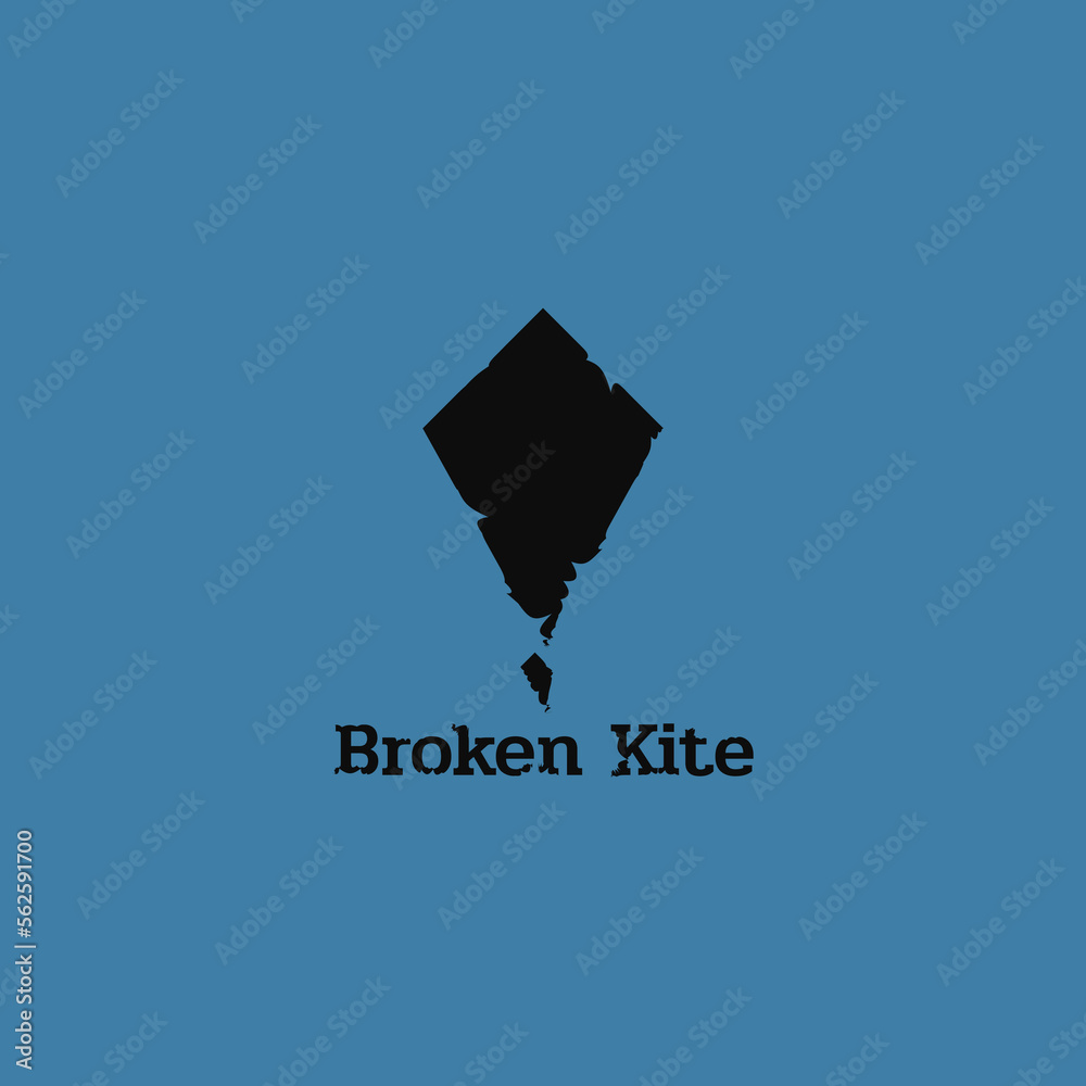 Black kite logo with broken shape. Stock Vector | Adobe Stock