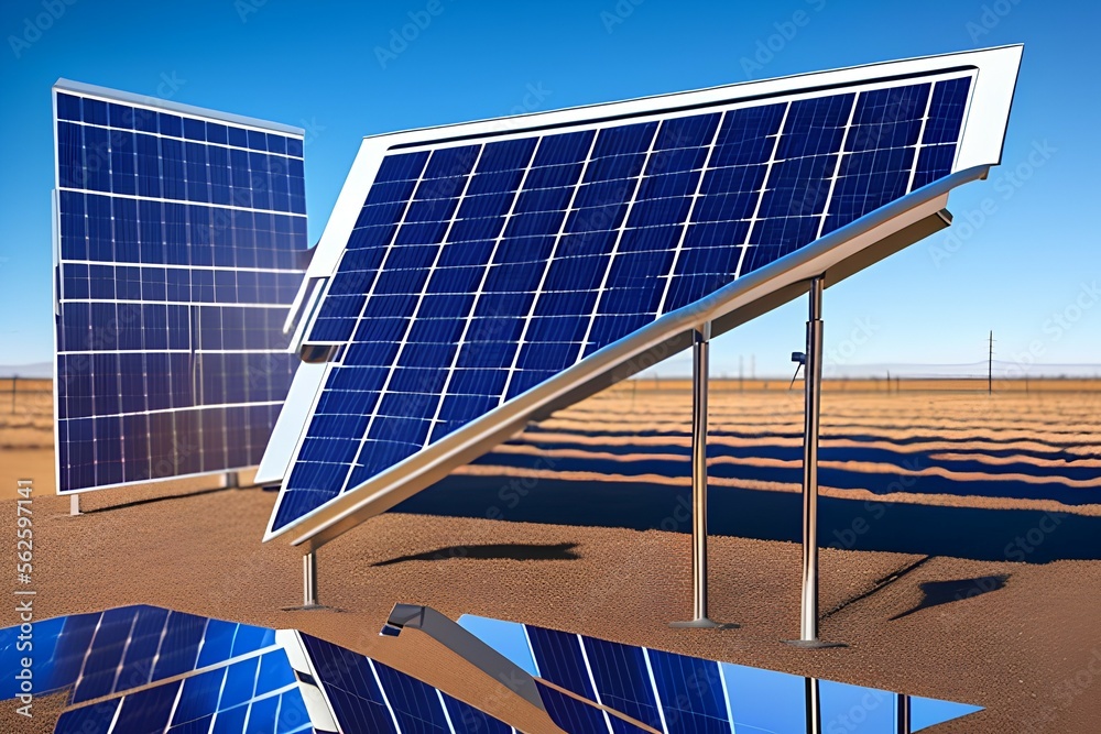 Generative AI-generated High-Resolution Detail View of Solar Panel ...