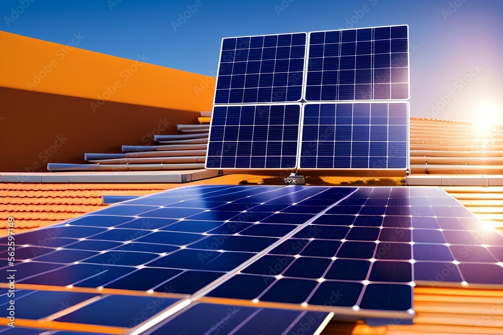 Generative AI-generated High-Resolution Detail View of Solar Panel ...