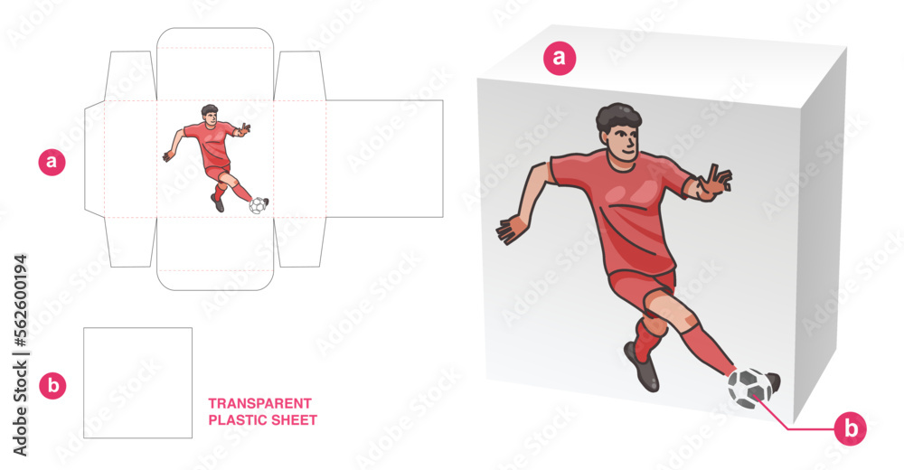 box with soccer and ball window die cut template Stock Vector | Adobe Stock