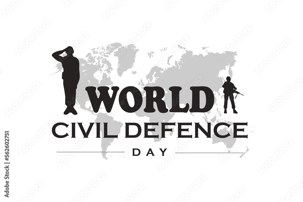 world civil defense day. army, world map. vector designs. suitable for ...