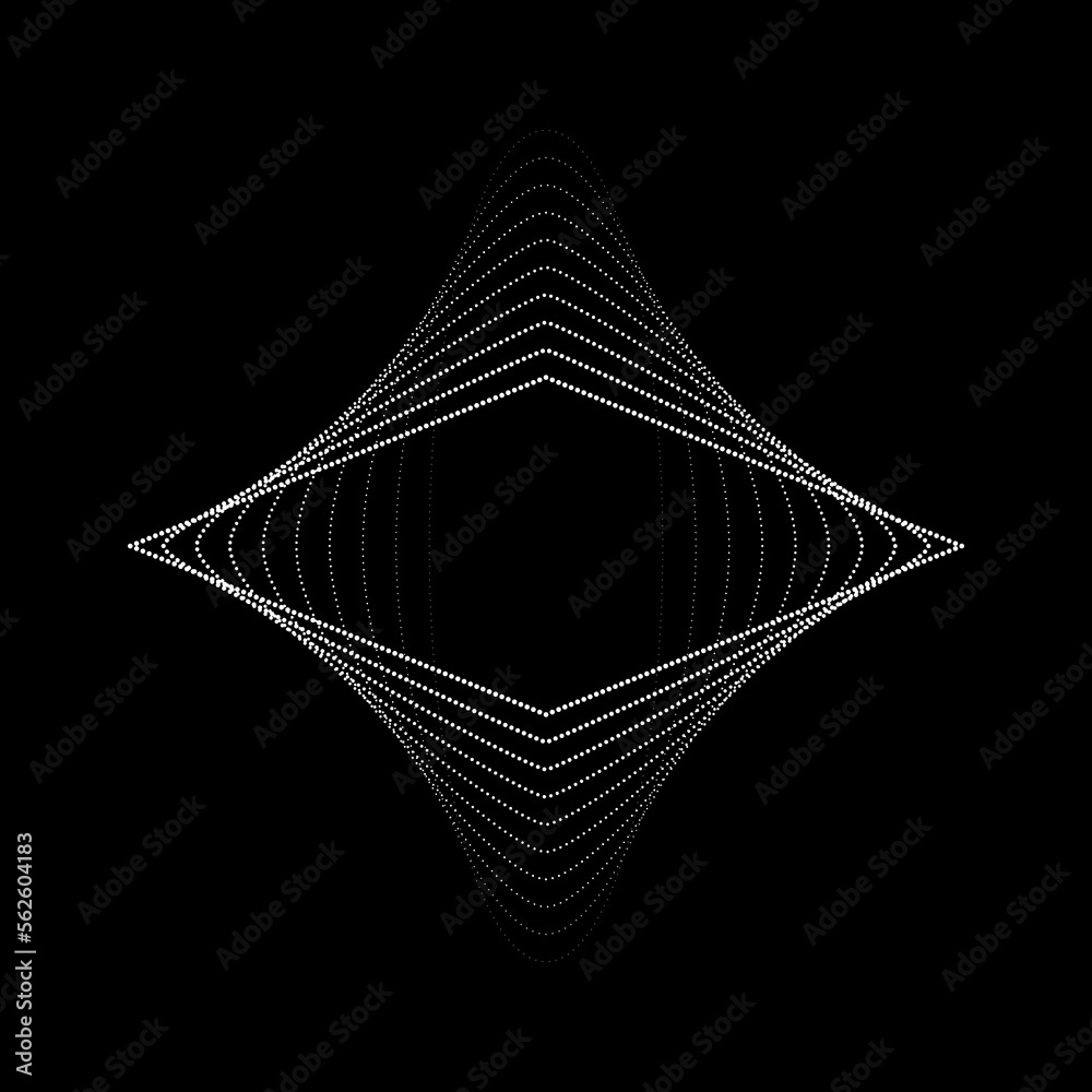White concentric dotted lines in circle form. Minimal art. Vector ...