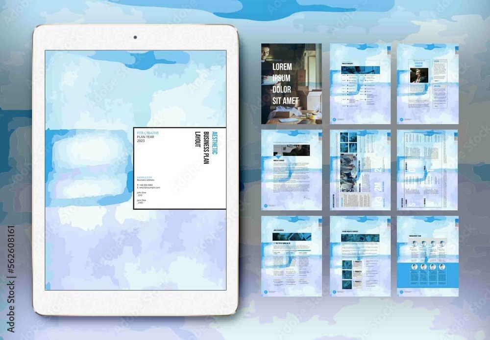 Modelo de E-Aesthetic Business Plan Templates do Stock | Adobe Stock