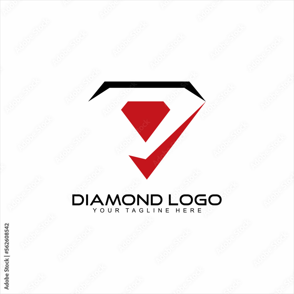 Vetor de Simple diamond vector logo design with check mark. Logo can be ...