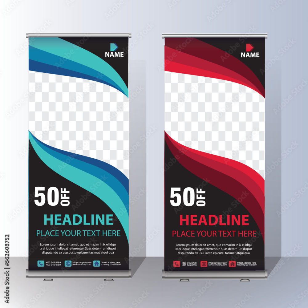 Roll Up Banner Signage Standee Template for Advertising and ...