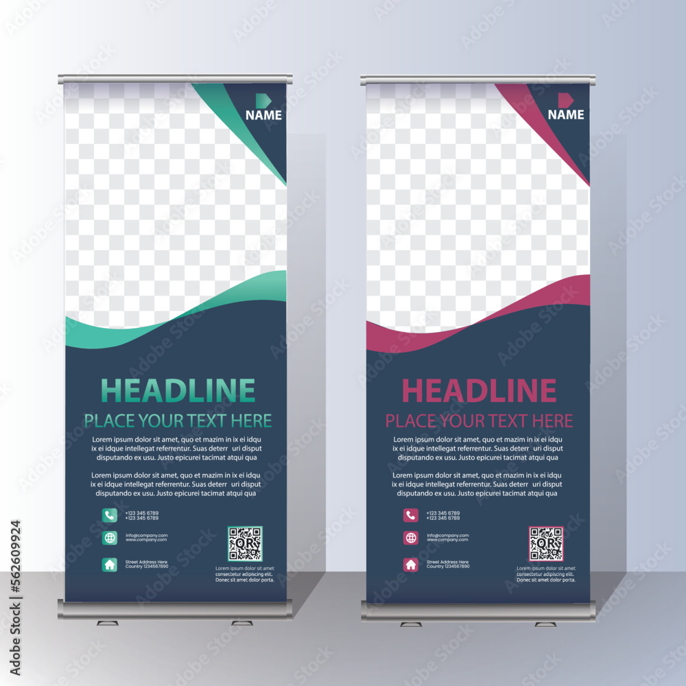 Roll Up Banner Signage Standee Template for Advertising and ...
