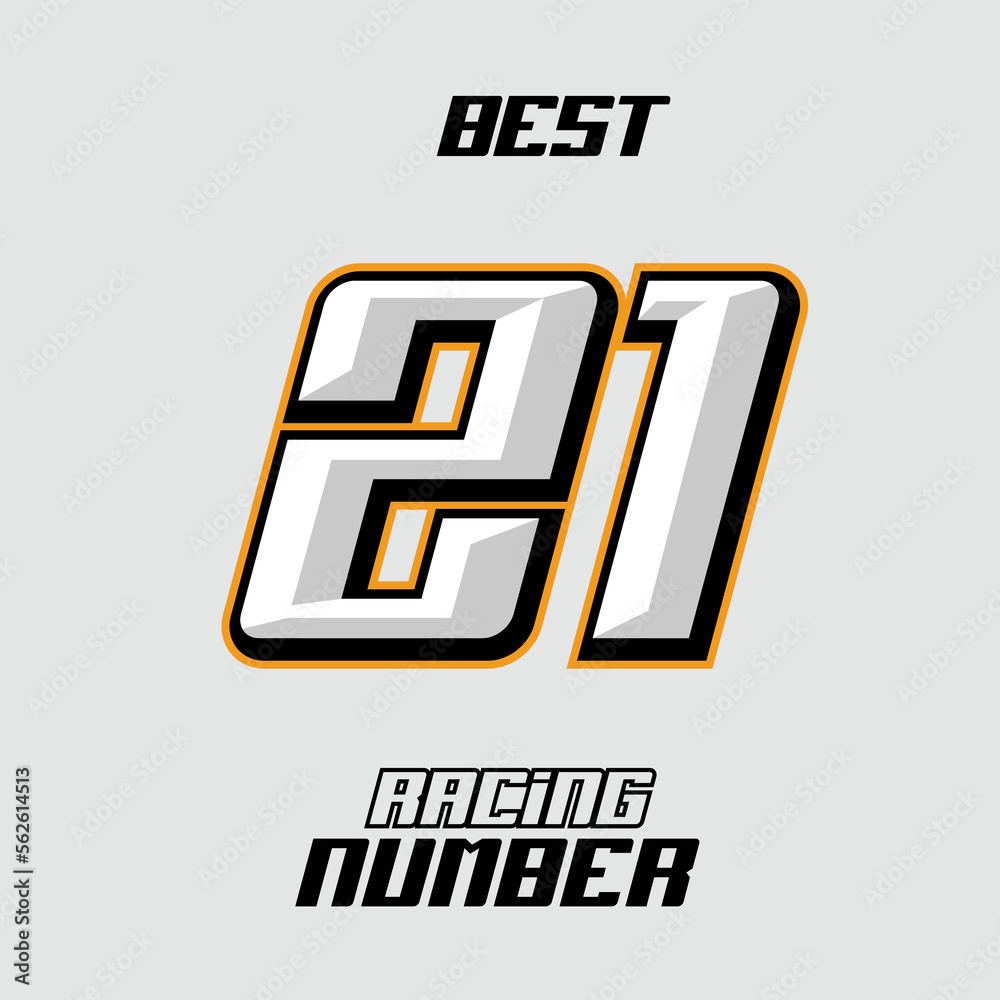 Vector Racing Number Template 21 Stock Vector | Adobe Stock
