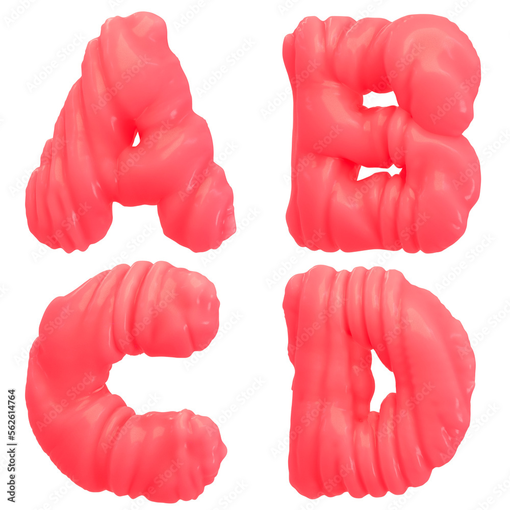 Candy 3d letters. PNG alphabet isolated on white Stock Illustration ...