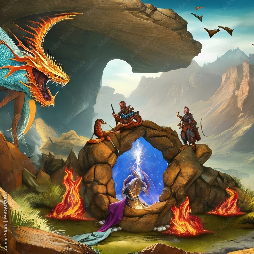 Fantasy image of A dragon hoarding treasure in a cave, Generative AI ...