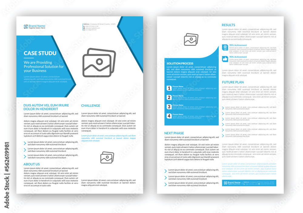 Case Study Flyer Template Stock Vector | Adobe Stock