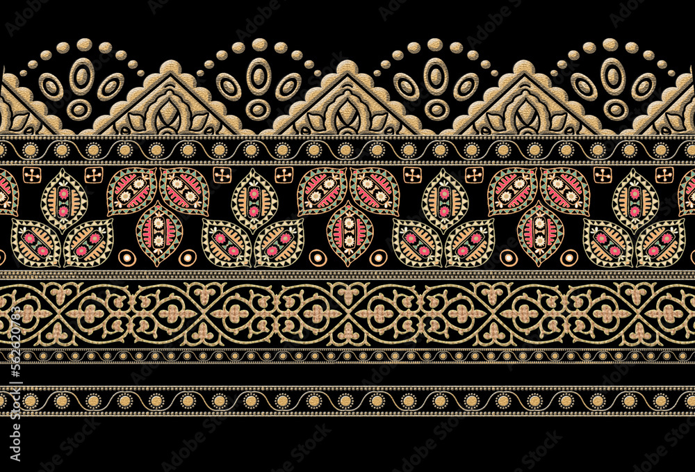 beautiful traditional mughal borders design Stock Illustration | Adobe ...