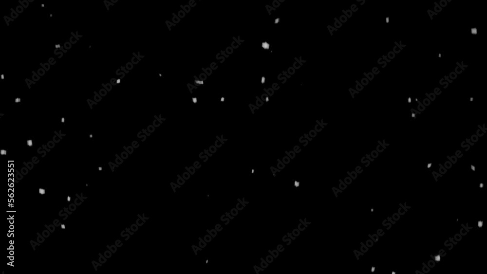 Winter real snowfall effect Snow storm isolated black background in 4K ...