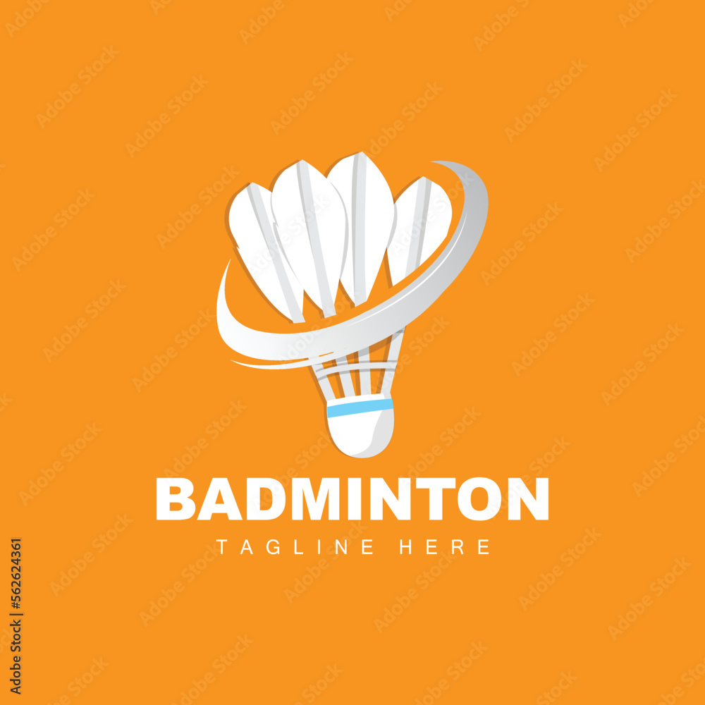 Badminton Logo, Sport Game Vector With Shuttlecock Racket, Sport Branch ...