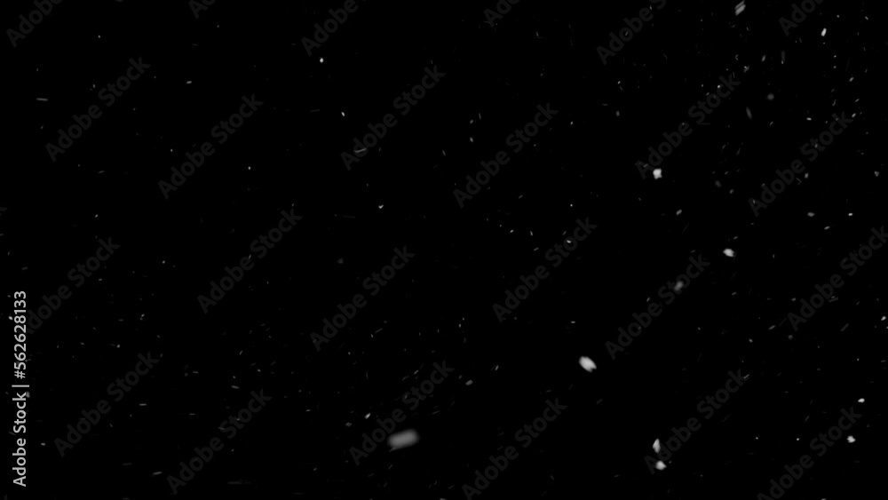 Video Stock Winter real snowfall effect Snow storm isolated black ...
