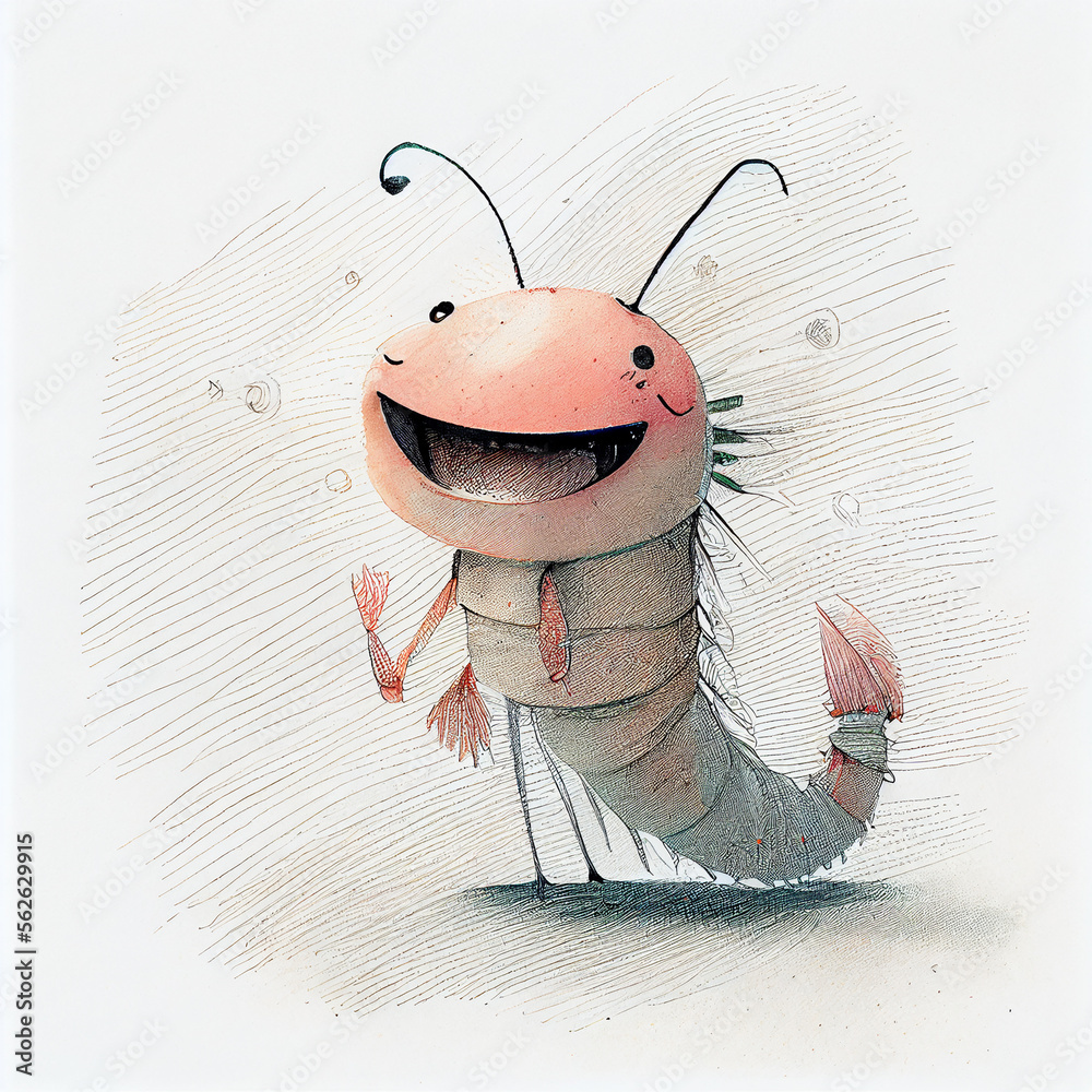 Cartoon. cute smiling shrimp. generative ai Stock Illustration | Adobe ...