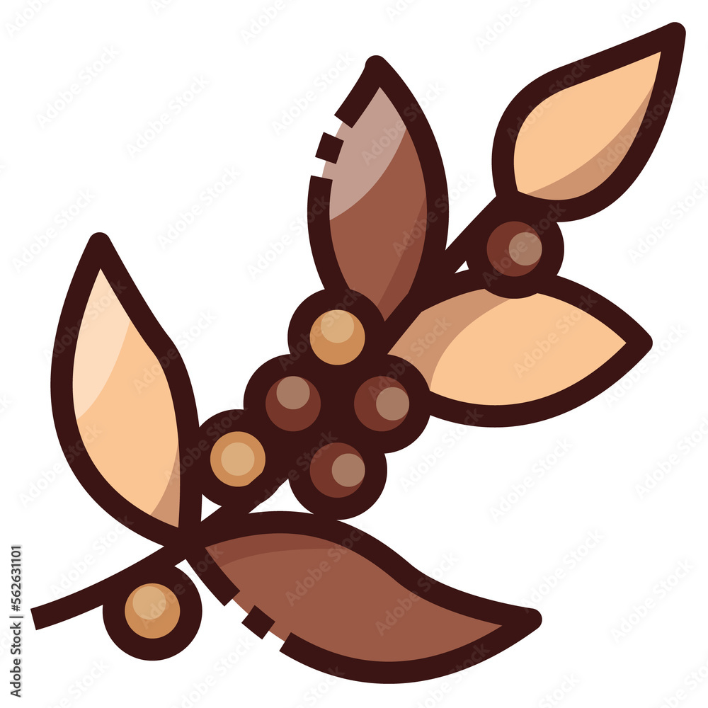 Coffee tree. Filled outline icon. PNG file transparency background ...