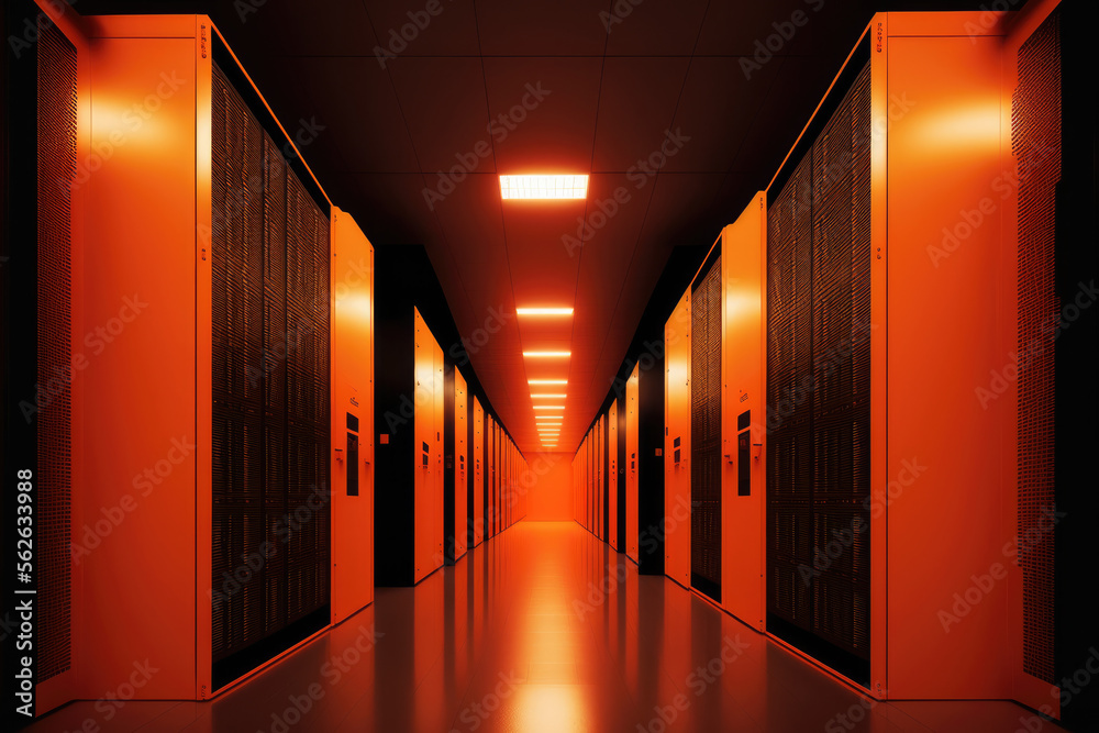 Red Datacenter Glowing Data Generative AI Data Center Stock ...