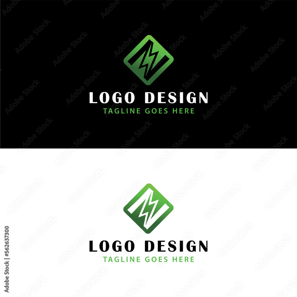 Letter N Electric Logo Design - Thunder Logo - lightning Logo ...