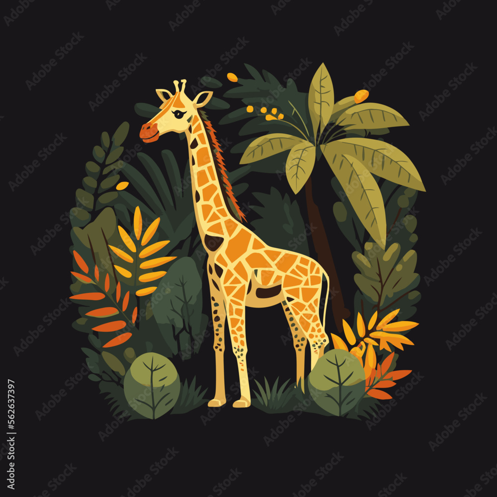giraffe logo animal character logo mascot vector cartoon design ...