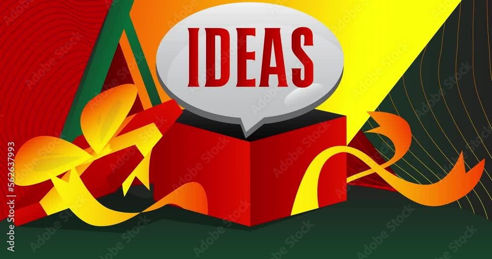 Cartoon Gift Box with Ideas text on speech bubble. Stock Video | Adobe ...