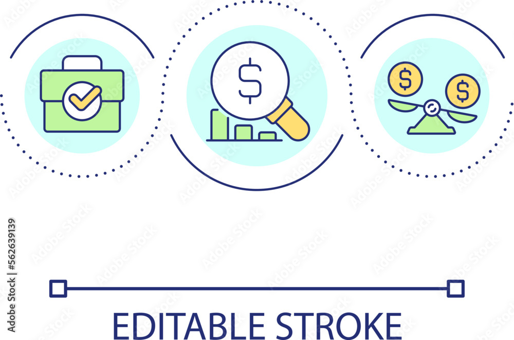 Financial analytics loop concept icon. Business finance management ...