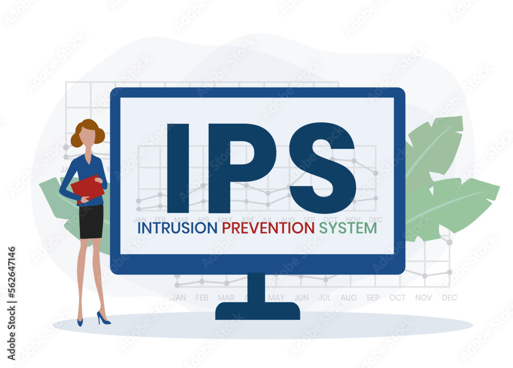 IPS - Intrusion Prevention System acronym. business concept background ...