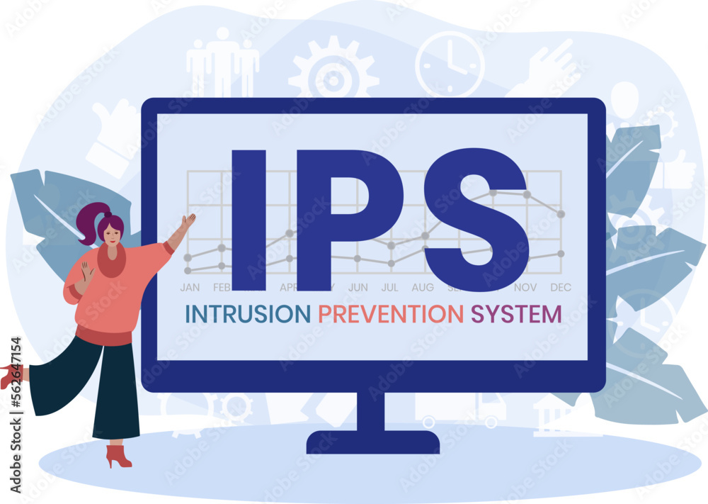 IPS - Intrusion Prevention System acronym. business concept background ...